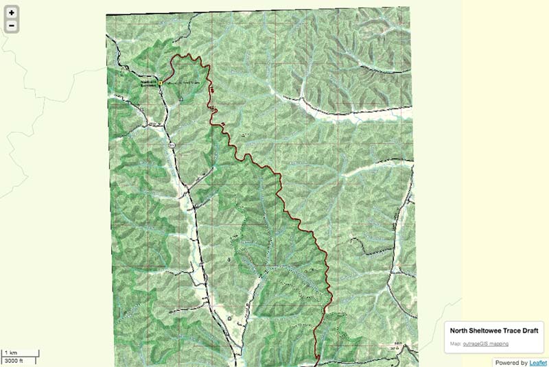 Draft of North Sheltowee Trace Map