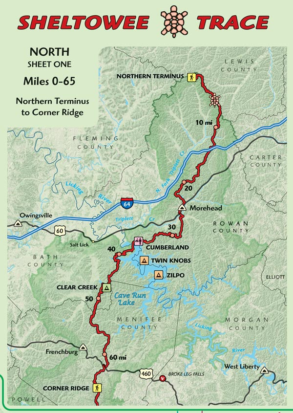 Sheltowee Trace North Trail Map