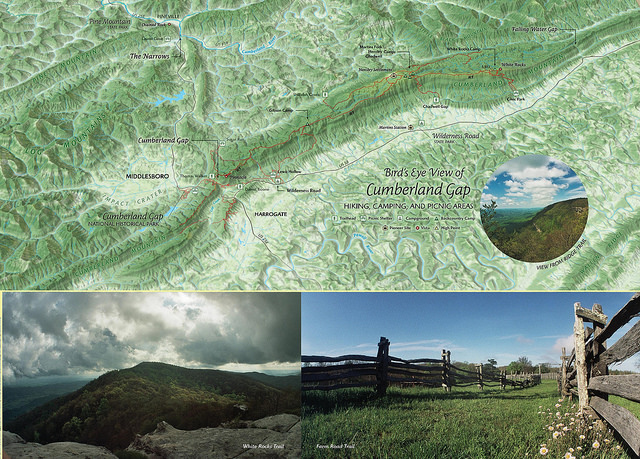 Cumberland Gap trail map at Woodland Art Fair, August 20-21